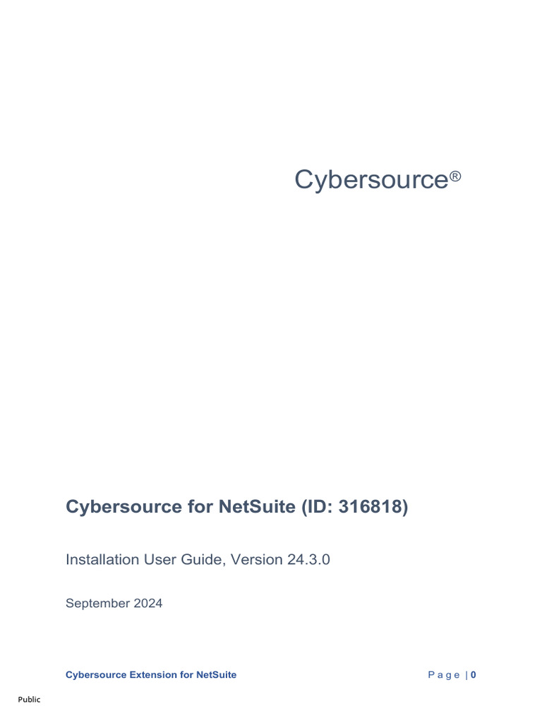 NetSuite CyberSource Bundle Installation Guide 24.3.0 | PDF | Credit ...