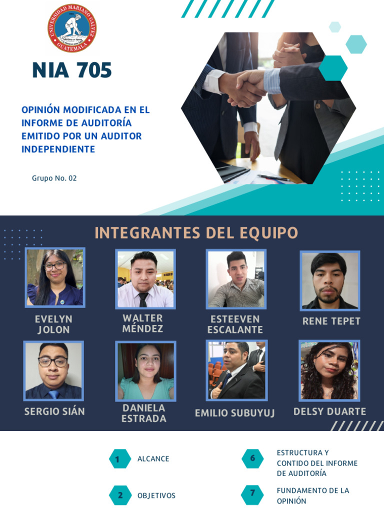 Grupo No. 02 - Diapositiva NIA 705 | PDF | Auditoría | Contralor