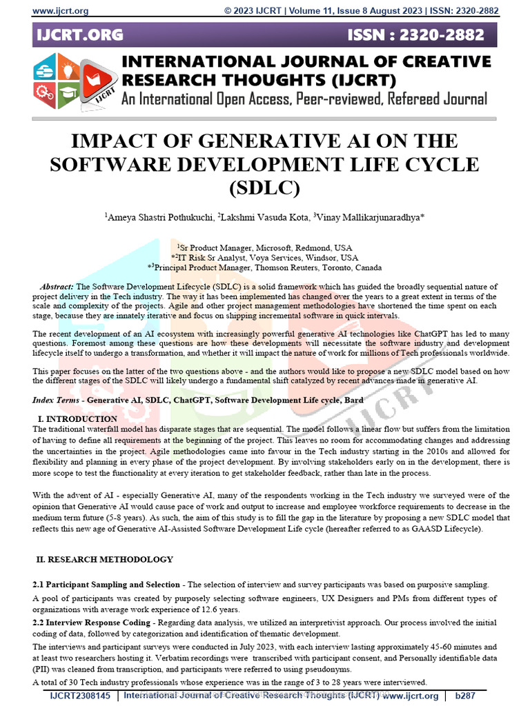 Impact of Generative AI on SDLC | PDF | Software Development Process | Artificial Intelligence