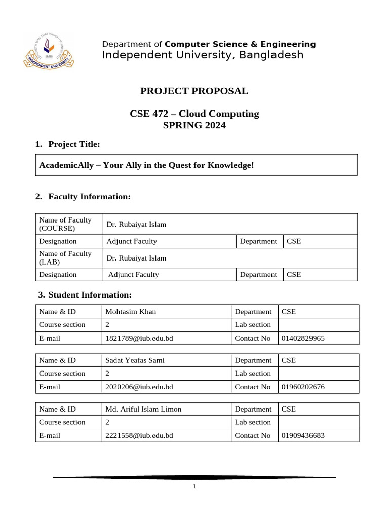 AcademicAlly - Project Proposal | PDF | Usability | Computing