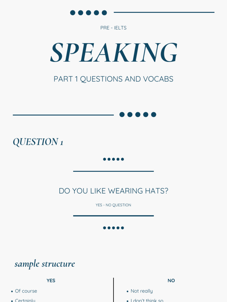 Speaking Pre Ielts | PDF