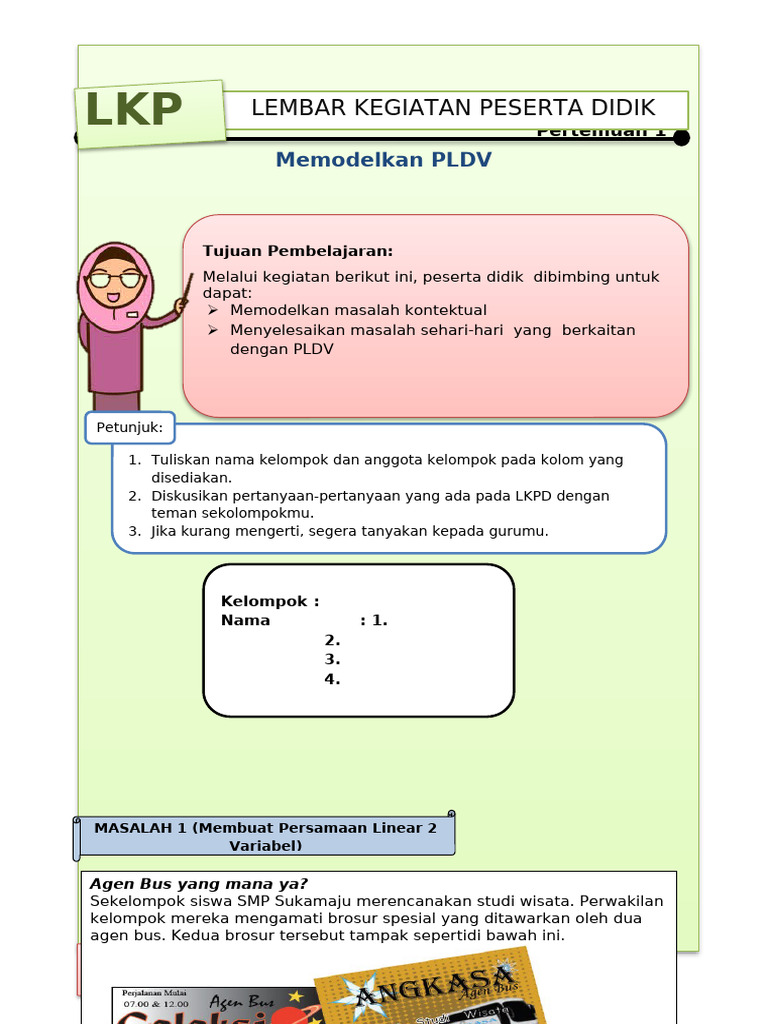 LKPD Konsep SPLDV | PDF