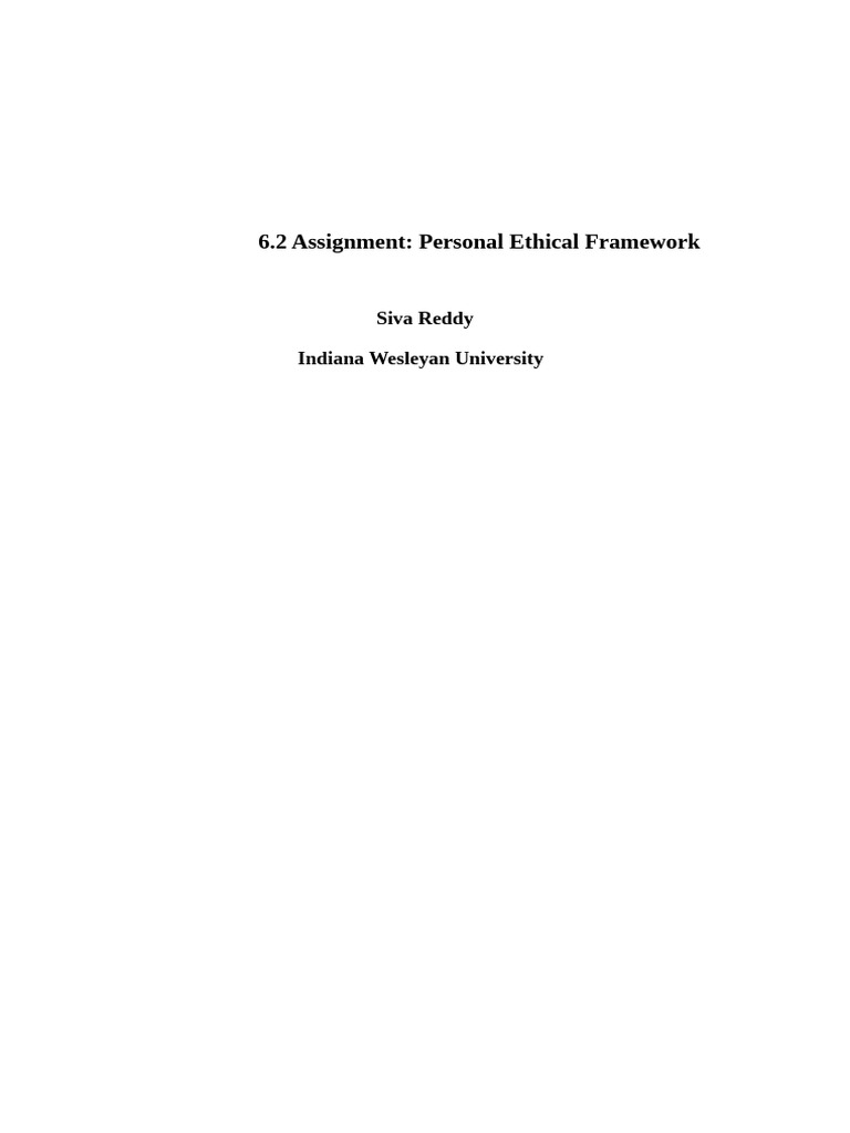 Personal Ethical Framework Guide | PDF | Supply Chain | Justice