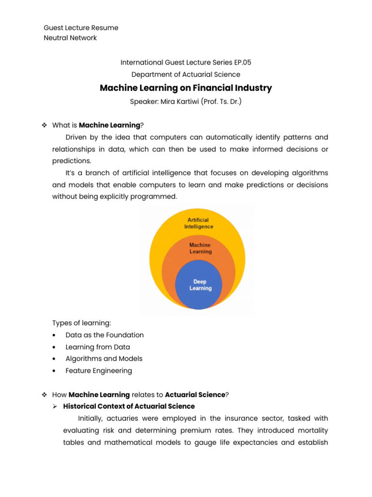 Machine Learning On Financial Industry | PDF | Actuarial Science ...