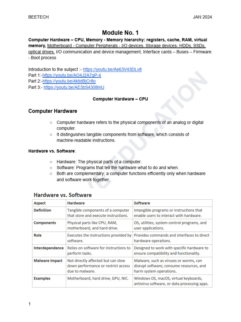 Foundations of Computing From Hardware Essentials To Web Design | PDF | Random Access Memory ...