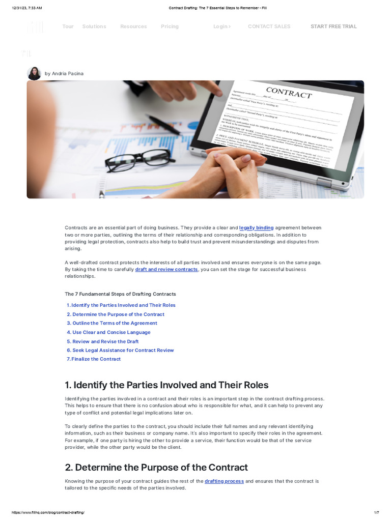 Contract Drafting_ The 7 Essential Steps to Remember - Fill | PDF | Lawyer