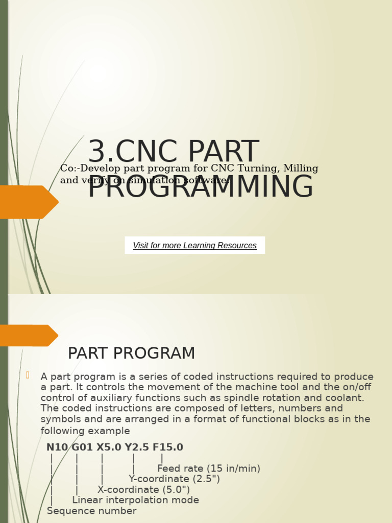 CNC Part Programming | PDF | Numerical Control | Computing