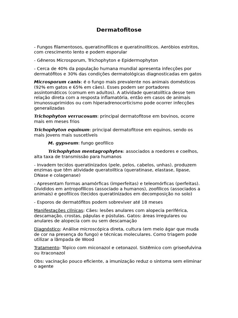 Dermatofitose | PDF