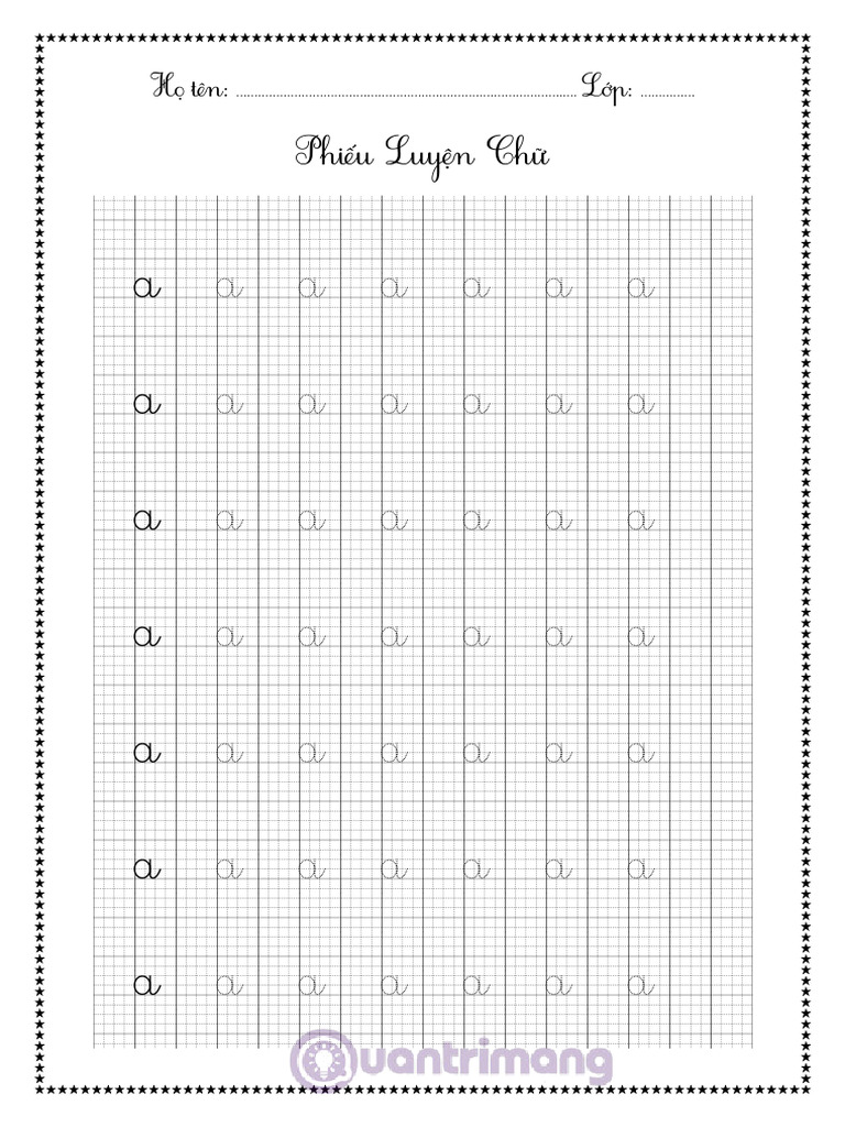 Mau Tap to Chu Cai Cho Be Chuan Bi Vao Lop 1 | PDF