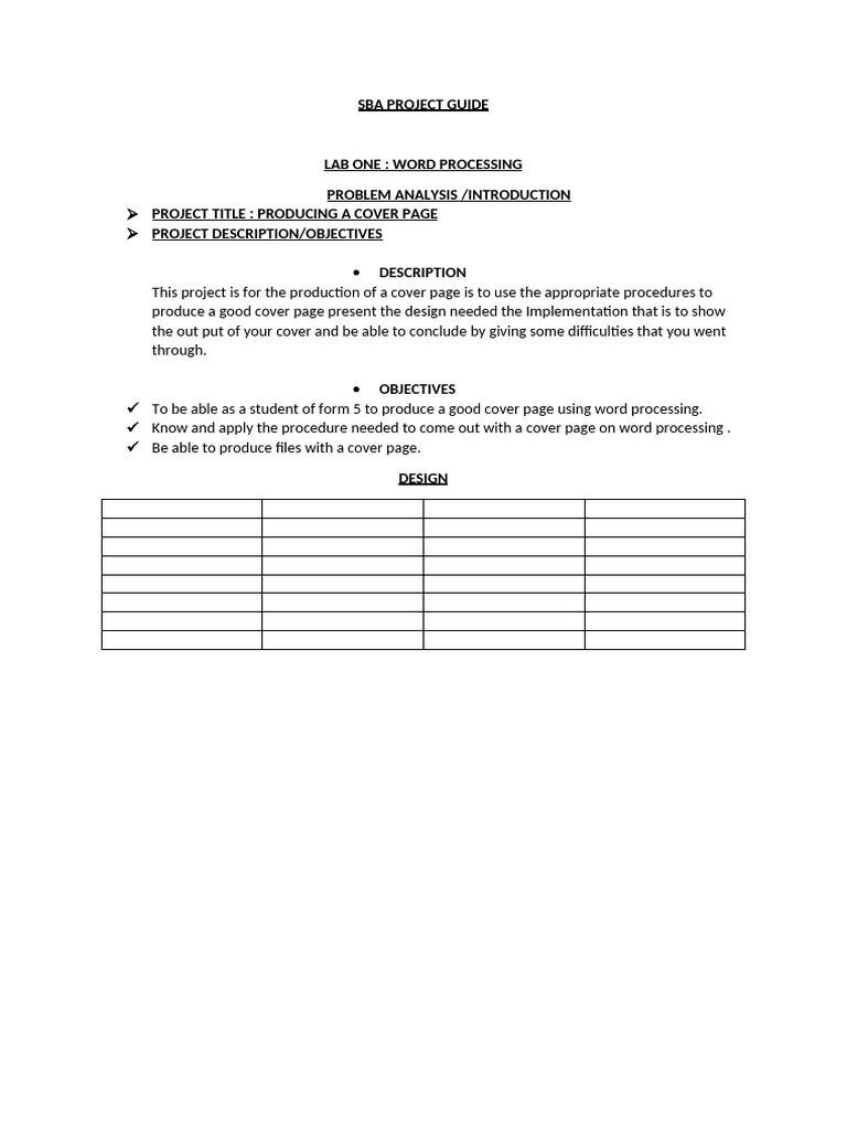 Sba Project Guide | PDF