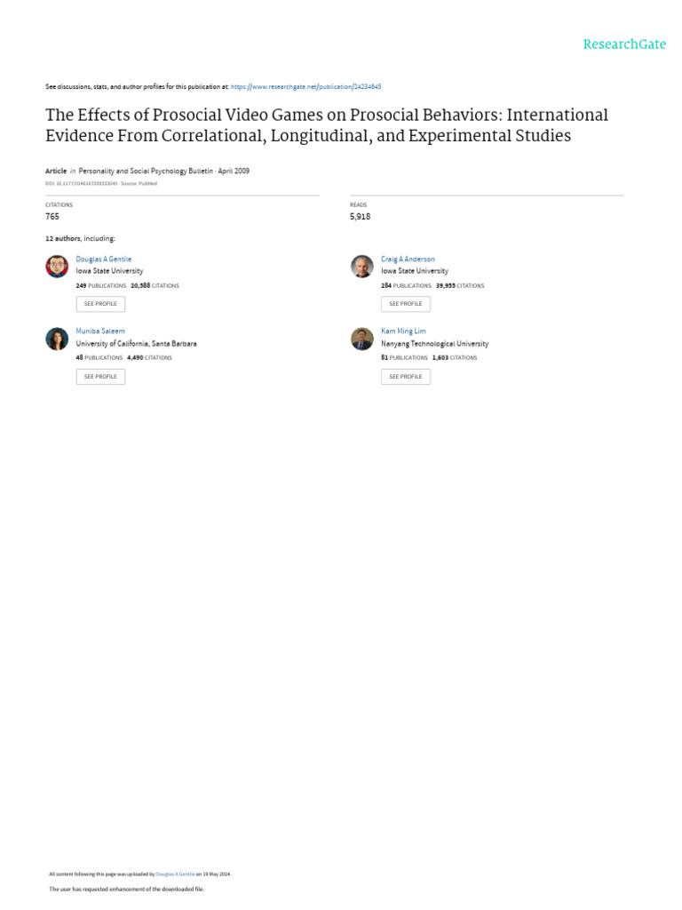 Prosocial Video Games Boost Empathy | PDF | Learning | Aggression