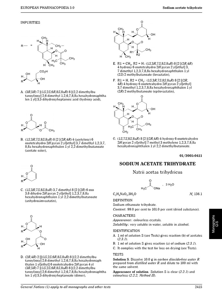Sodium Acetate Trihydrate | PDF | Solubility | Thin Layer Chromatography