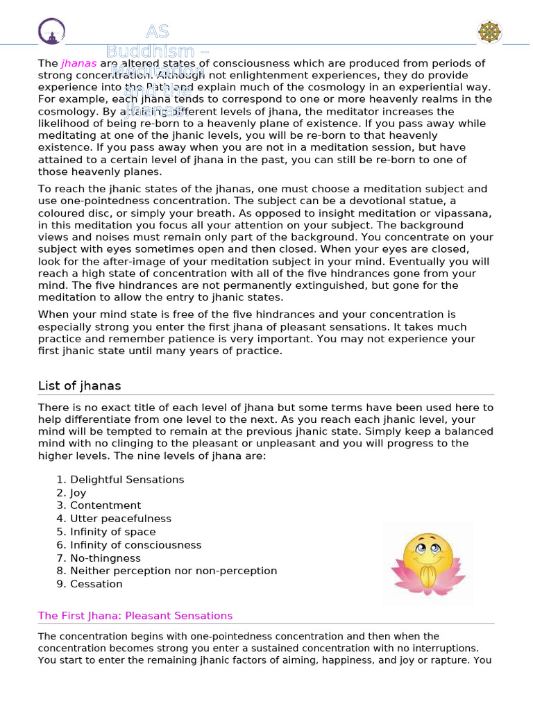 Understanding the Jhanas in Meditation | PDF | Meditation | Āstika