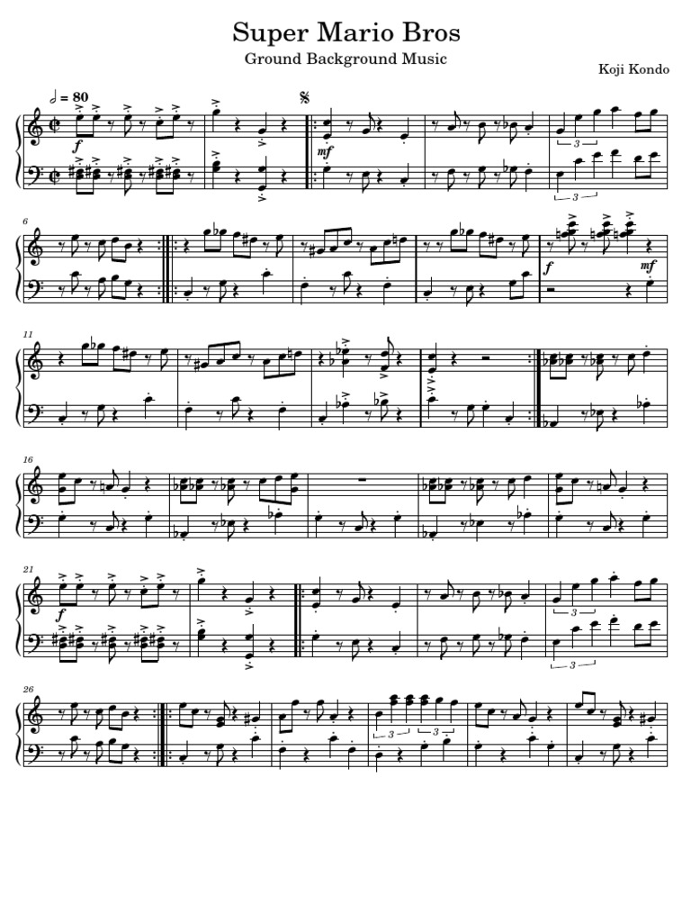 Super_Mario_Bros_Ground_Background_Music | PDF | Video Game Development ...