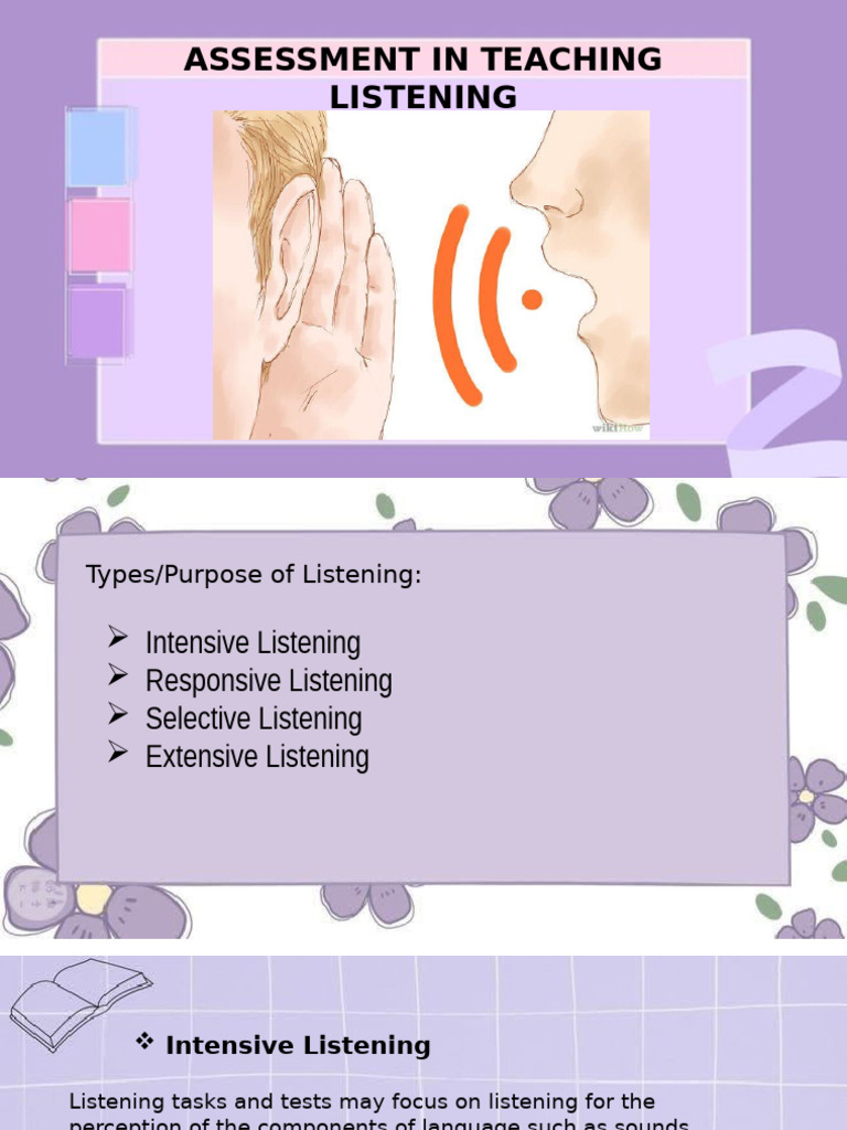 Types of Listening Assessments | PDF | Word | Learning