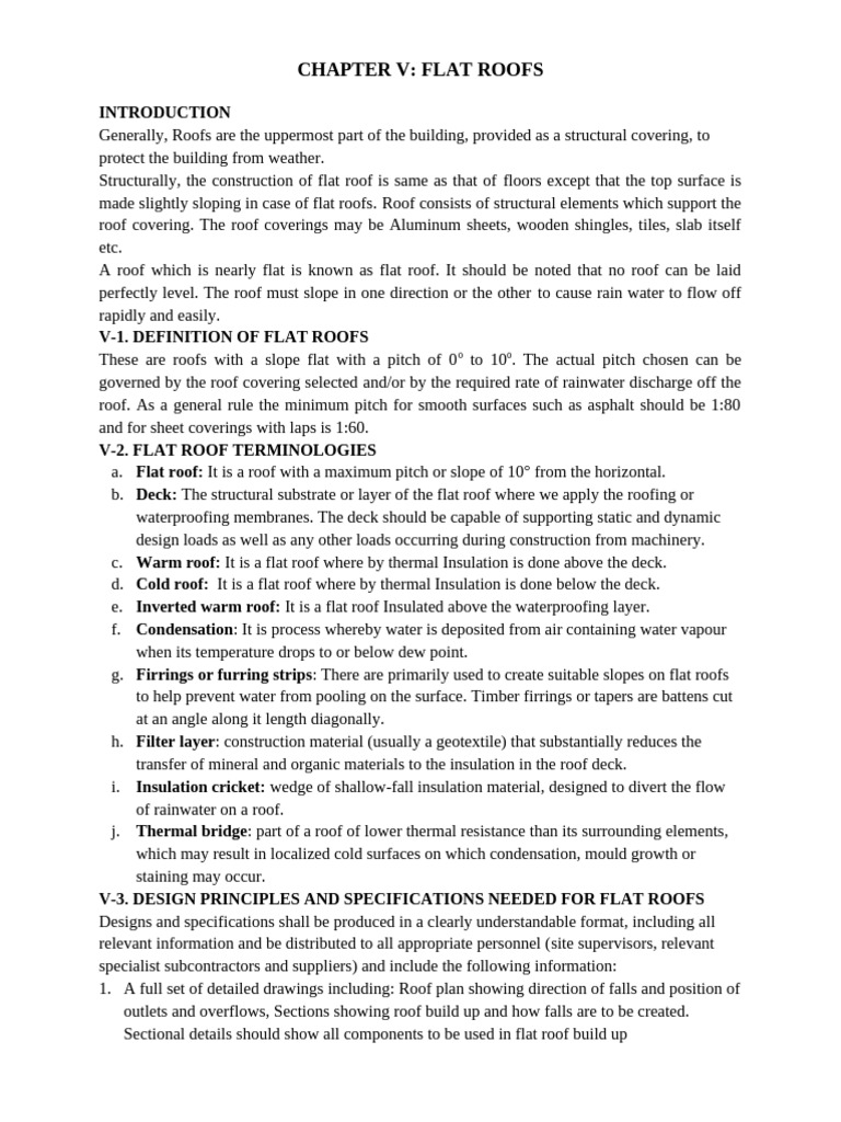 Chapter-Flat Roofs - 122625 | PDF | Roof | Concrete