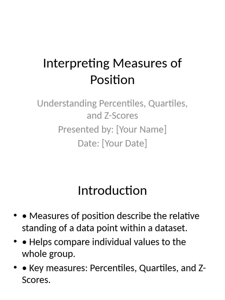 Interpreting Measures of Position | PDF