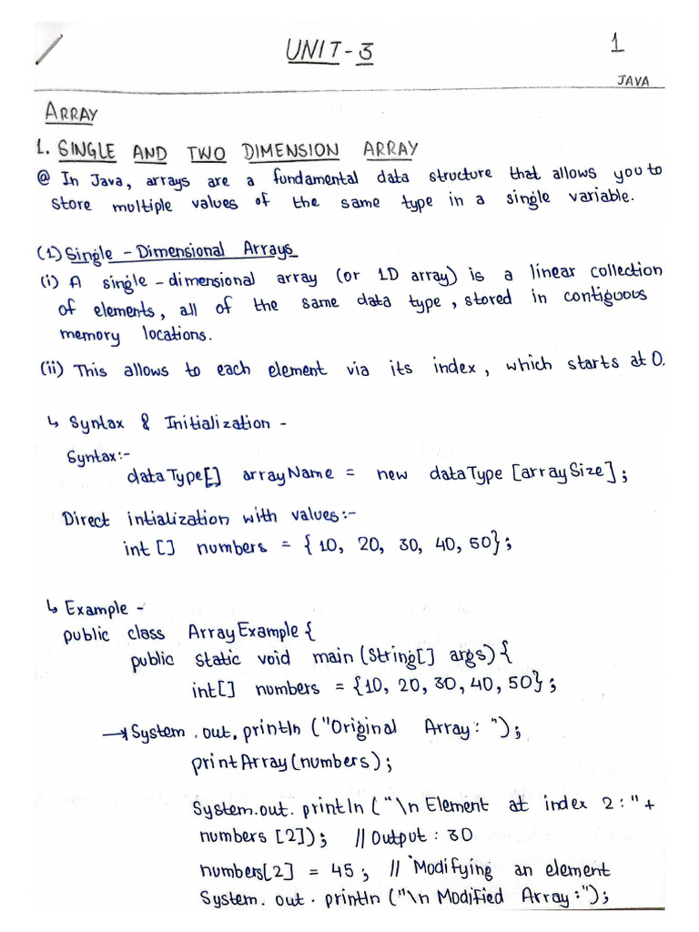 Unit 3 - Java Programming | PDF