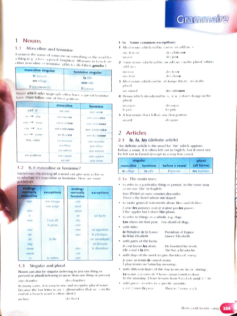 French textbook grade 9&10 grammaire, themed vocabulary and glossary | PDF
