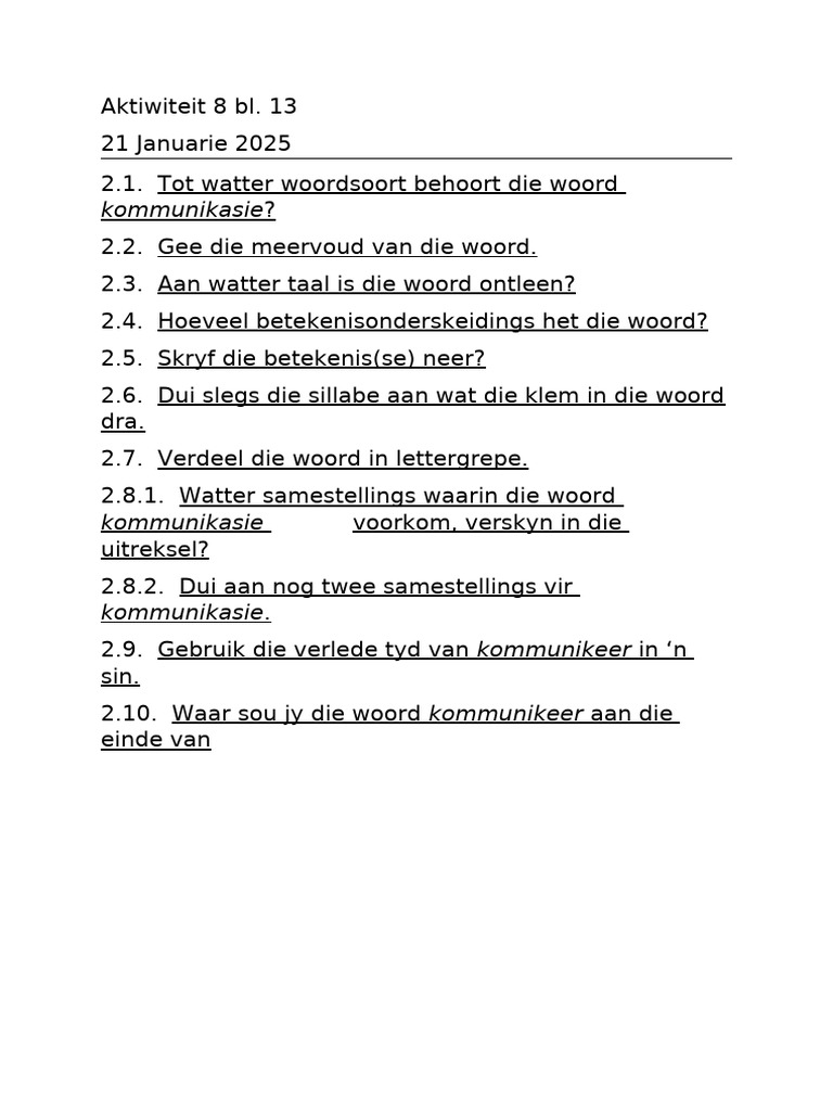 Aktiwiteit 8 b1 | PDF