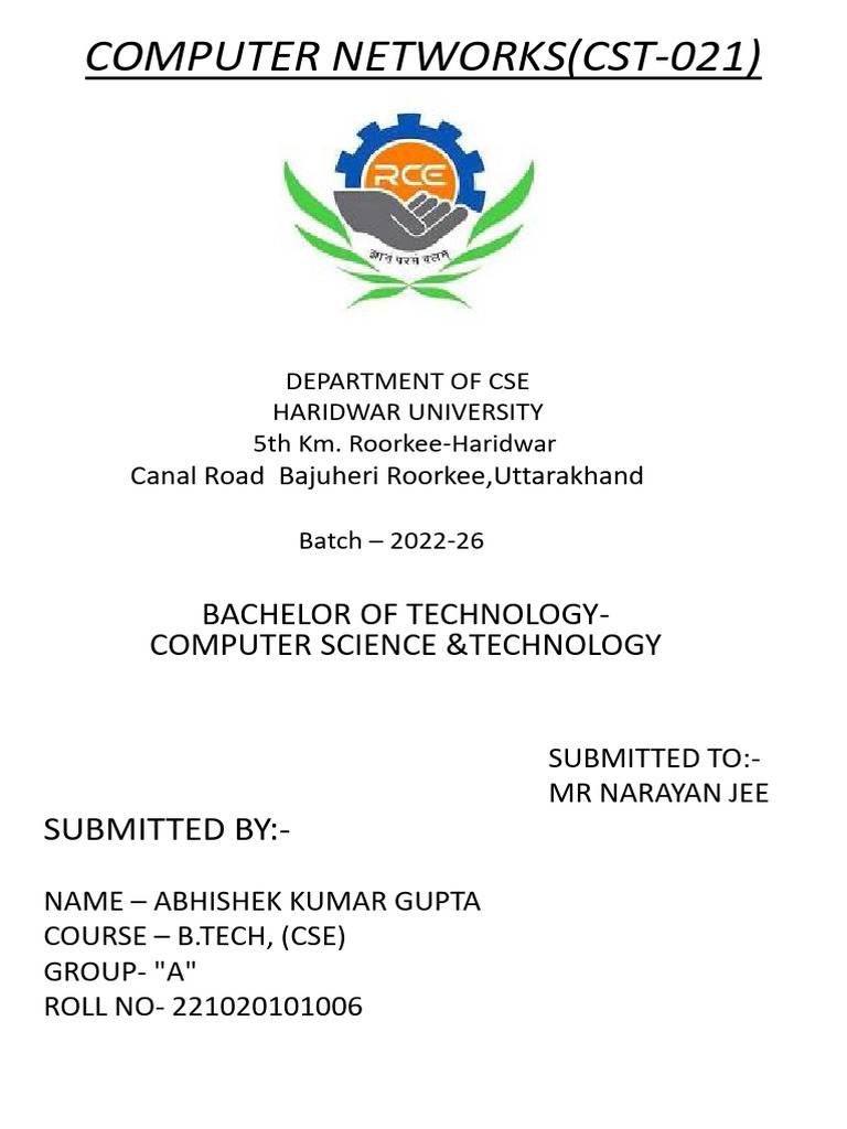 Computer Networks(Cst 021) | PDF