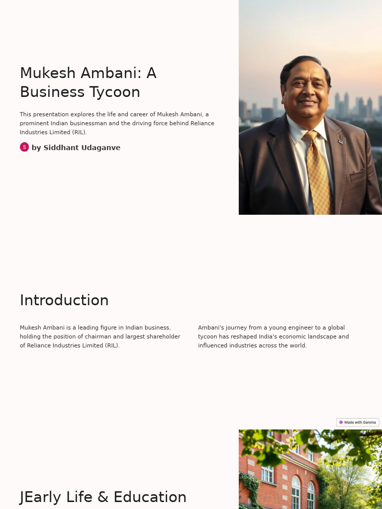 Mukesh Ambani A Business Tycoon | PDF | Economies