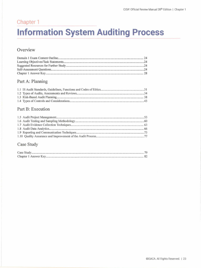 Chapter - 1. Information System Auditing Process | PDF | Audit | Internal Control