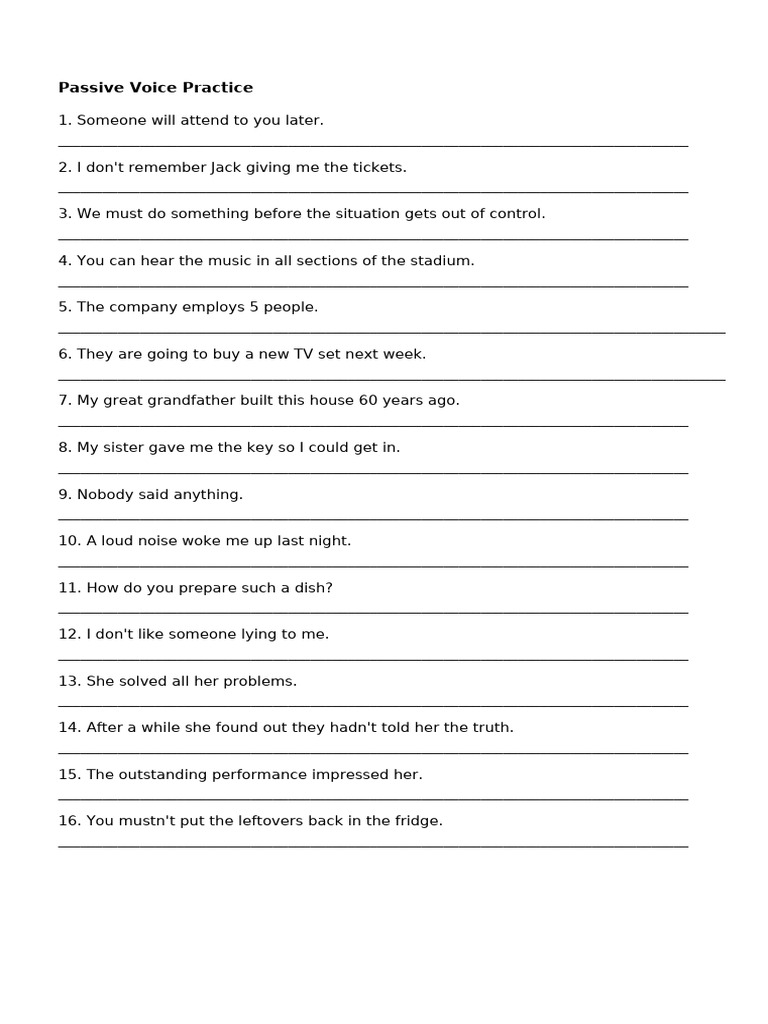 B1 Passive Voice Exercises | PDF
