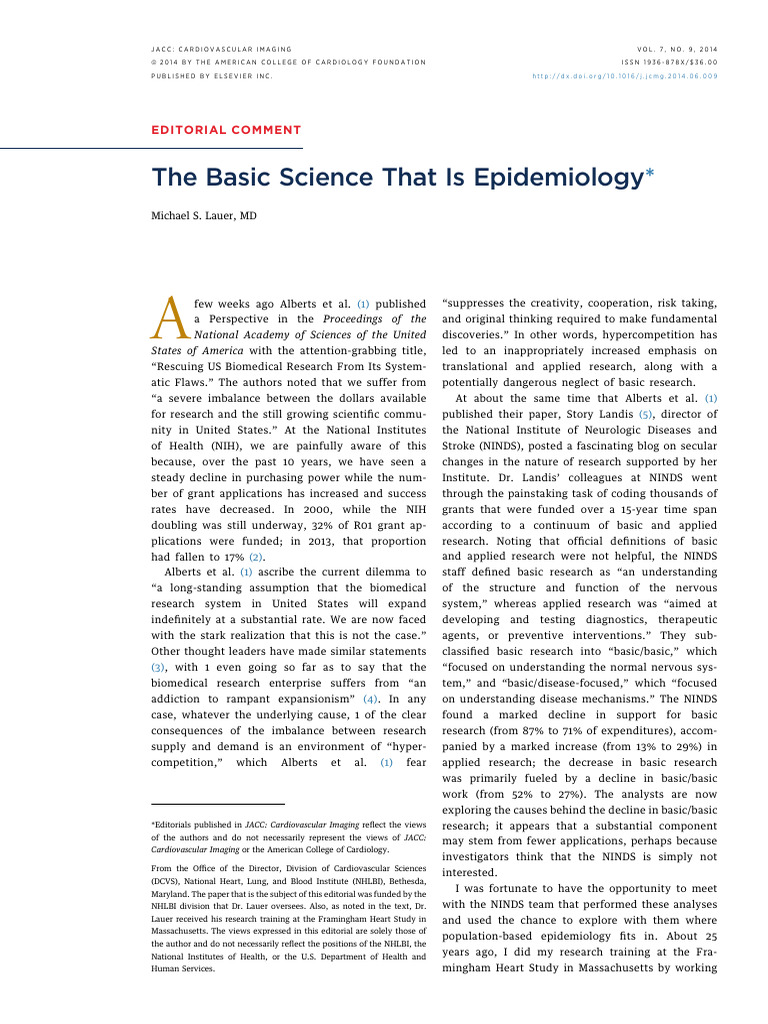Epi As A Basic Science | PDF | National Institutes Of Health ...