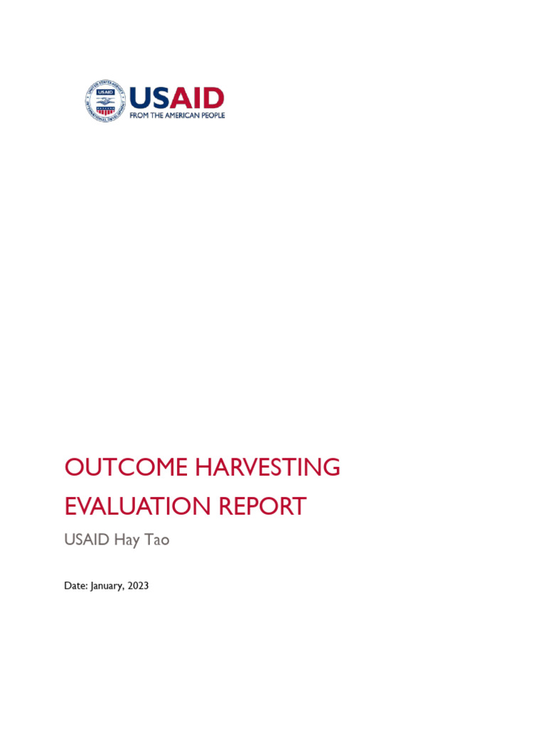 Outcome Harvesting Report (Example) | PDF | Evaluation | Natural ...