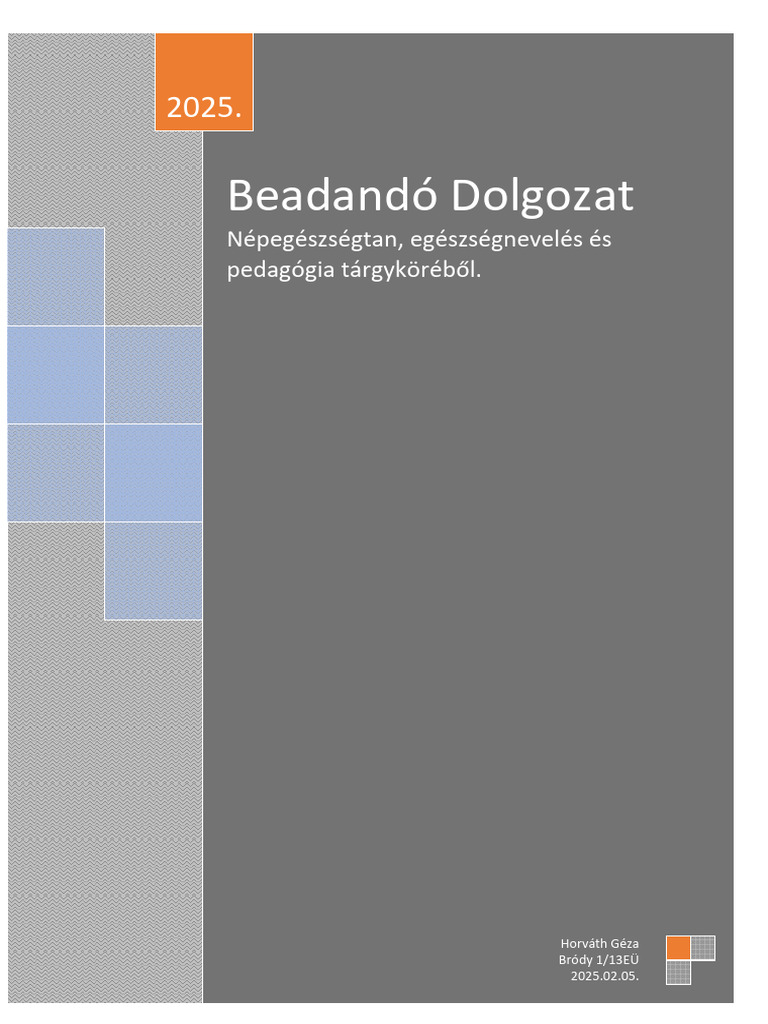 Beadandó Dolgozat SZÉCHINÉ | PDF