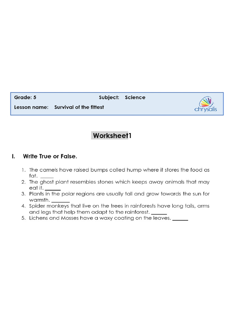 Science Worksheets | PDF