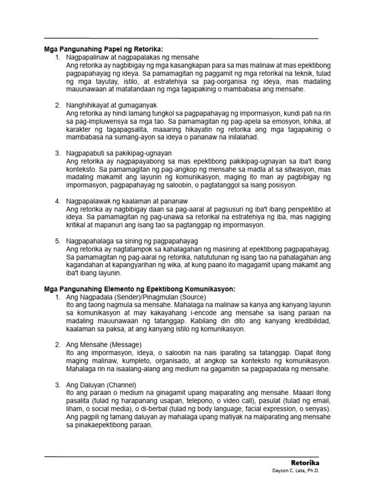 Retorika at Diskurso | PDF