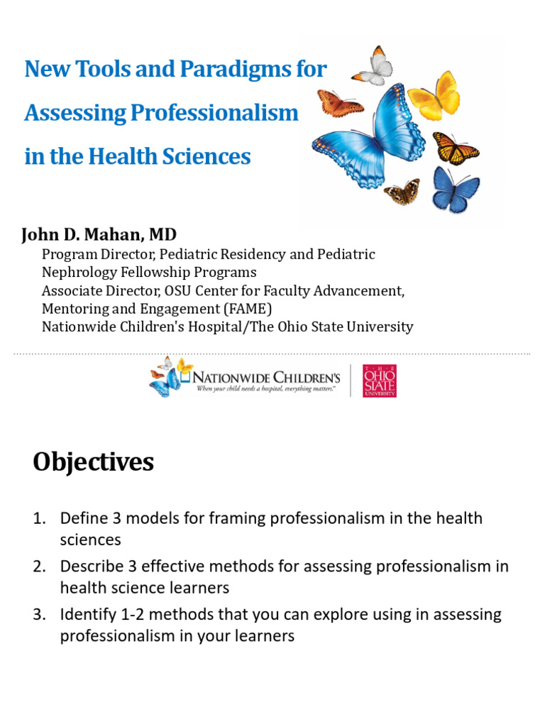 Assessing Professionalism in Health Sciences | PDF