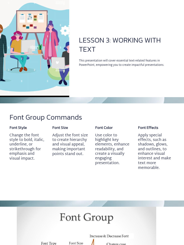 LESSON 3 Mastering Text in Microsoft PowerPoint | PDF | Typefaces | Paragraph