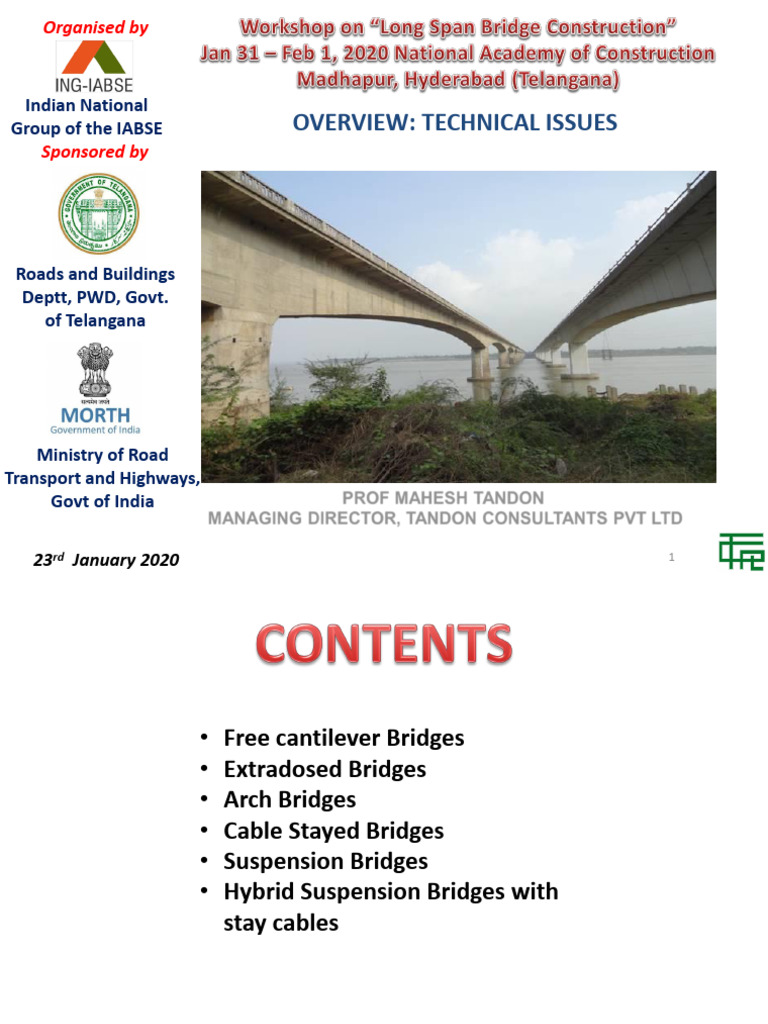 1 .Prof Mehesh Tandon IABSE - Presentation | PDF | Bridge | Structural ...