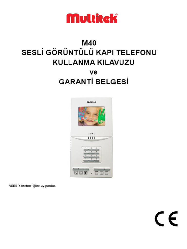 M40 SESLİ GÖRÜNTÜLÜ KAPI TELEFONU KULLANMA KILAVUZU | PDF