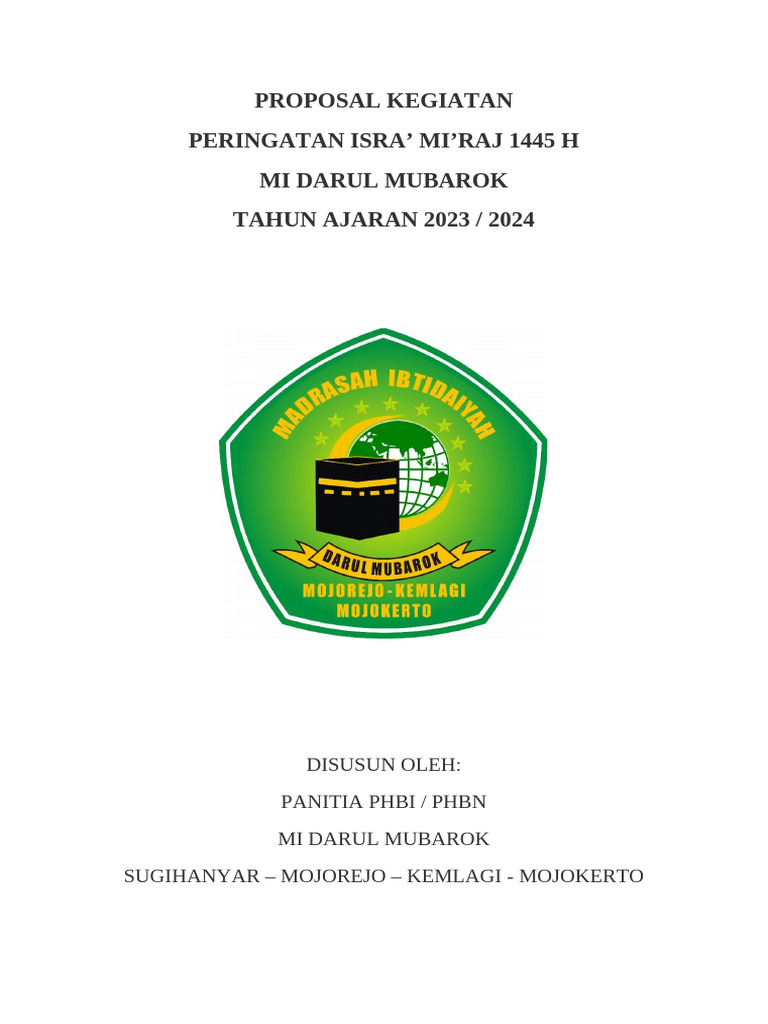 Proposal Kegiatan Isro' Mi'roj | PDF