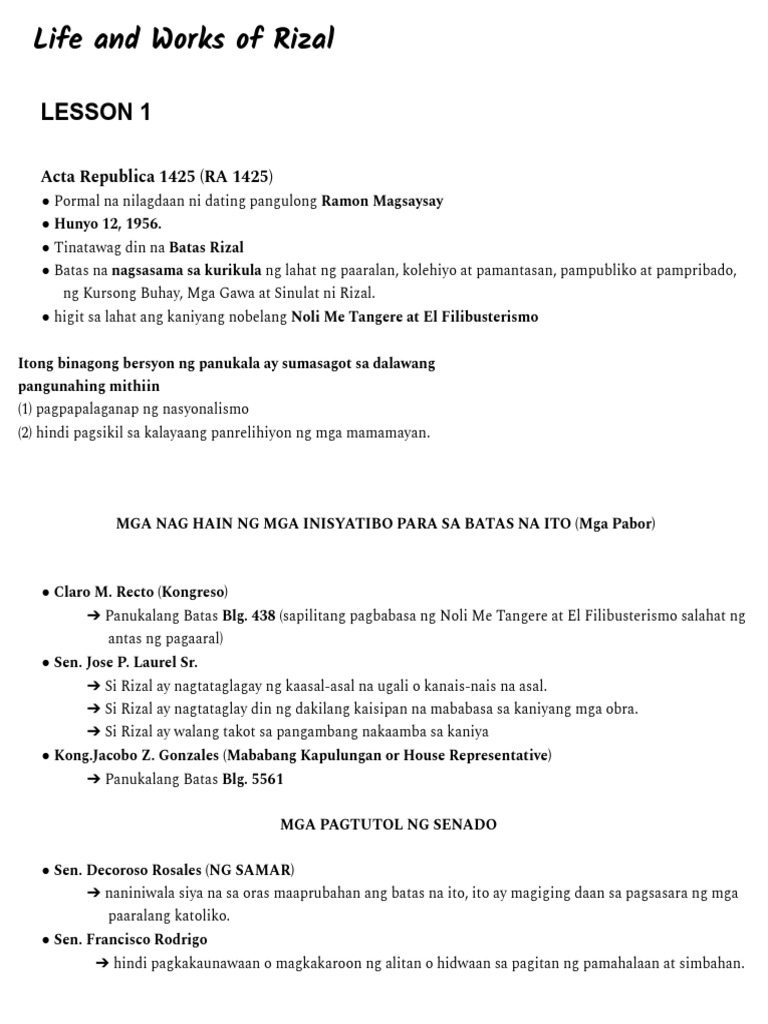 Rizal Reviewer 2 | PDF