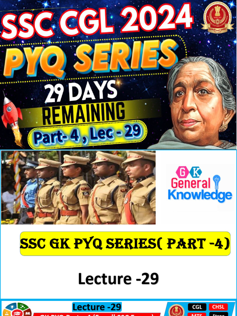 Lecture - 29 (SSC GK PYQ Part - 4) | PDF