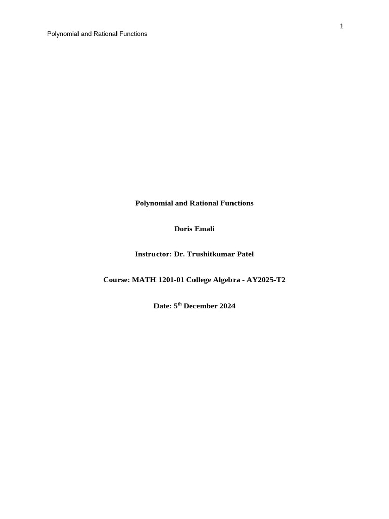 Polynomial and Rational Functions Guide | PDF | Polynomial | Function (Mathematics)