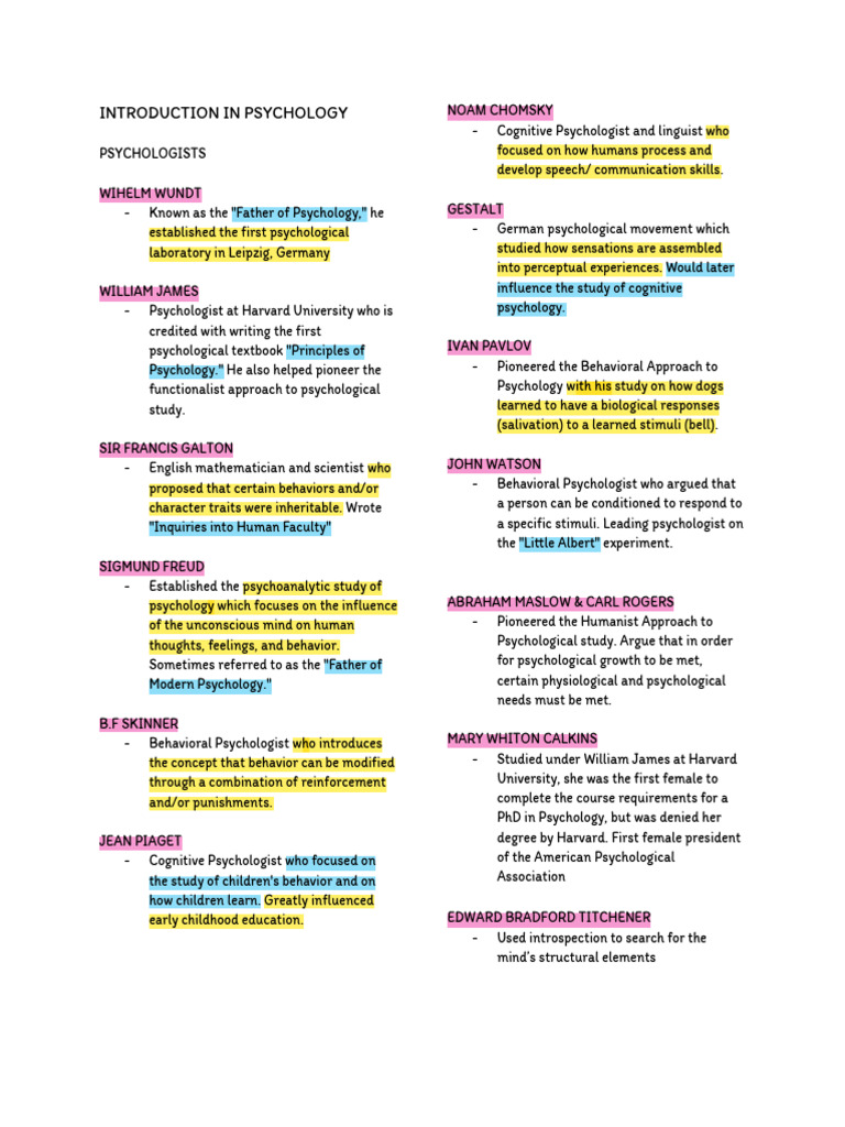 INTRODUCTION TO PSYCHOLOGY | PDF | Psychology | Behaviorism