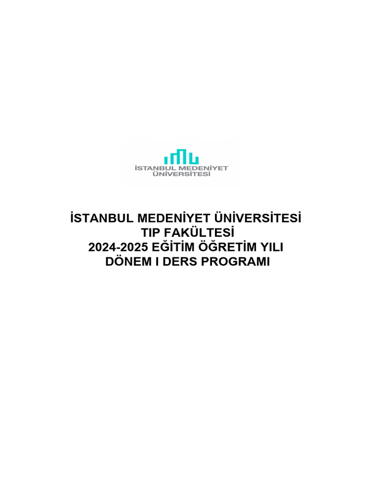 2024 2025 Donem 1 Ders Programi - 12 - 02 - 2025 | PDF