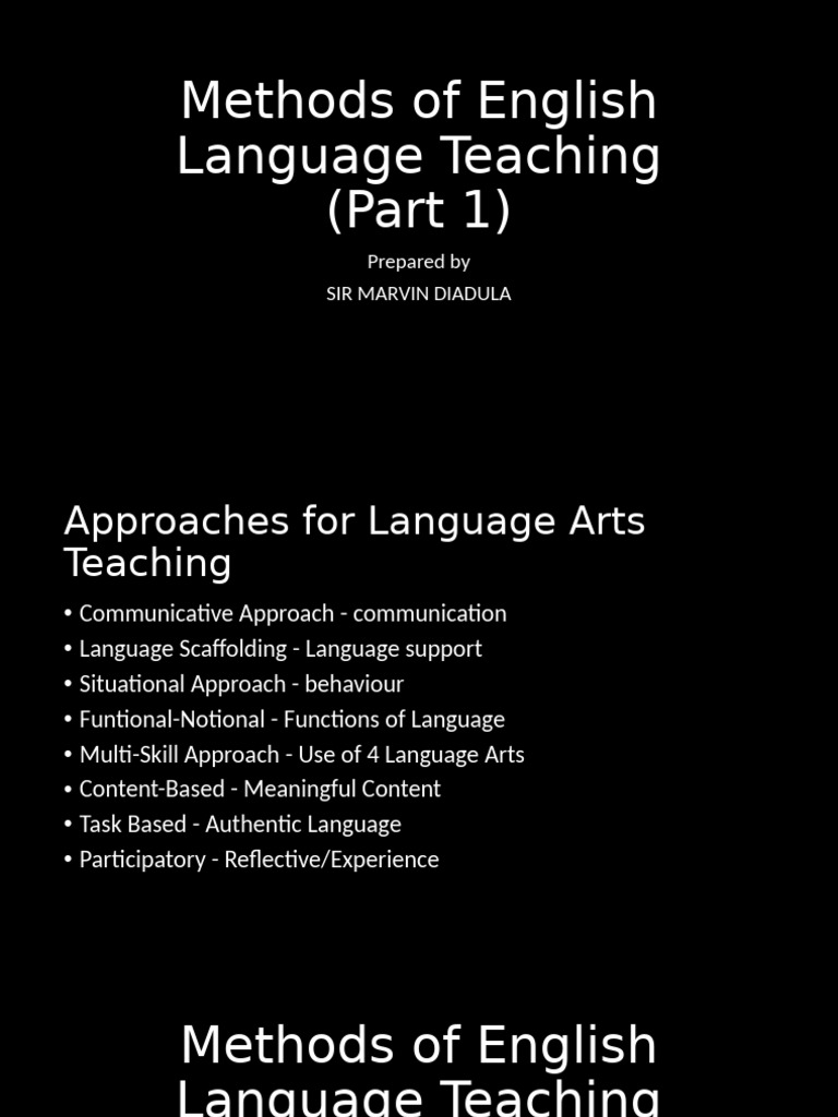 Methods of Language Teaching Part 1 | PDF | Second Language | Learning