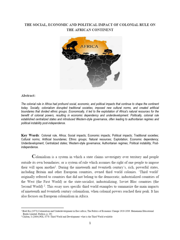 Colonialism's Impact on Africa's Society | PDF | Colonialism ...