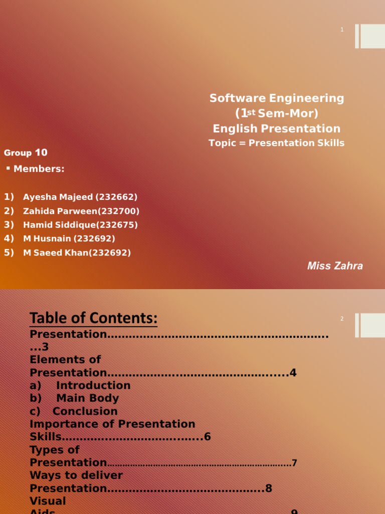 Presentation Skills | PDF | Communication | Cognition