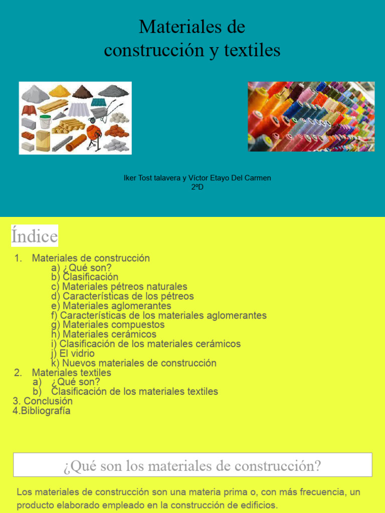Materiales de Construcción y Textiles-Iker, Víctor | PDF | Lima ...