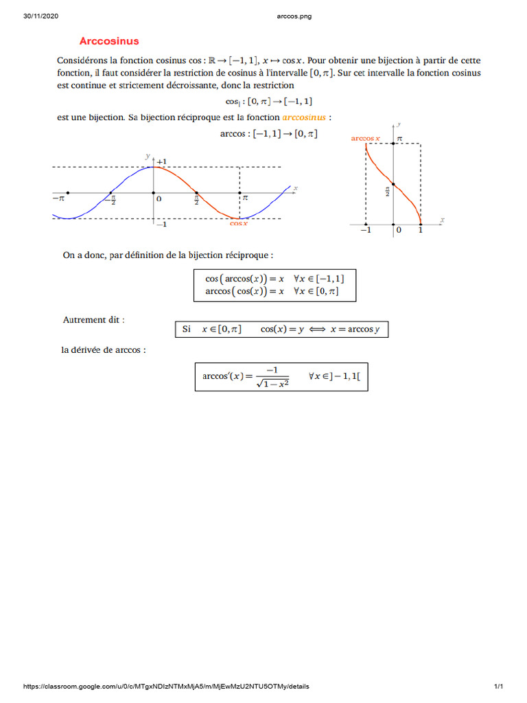 Understanding Arccos Function in Math | PDF