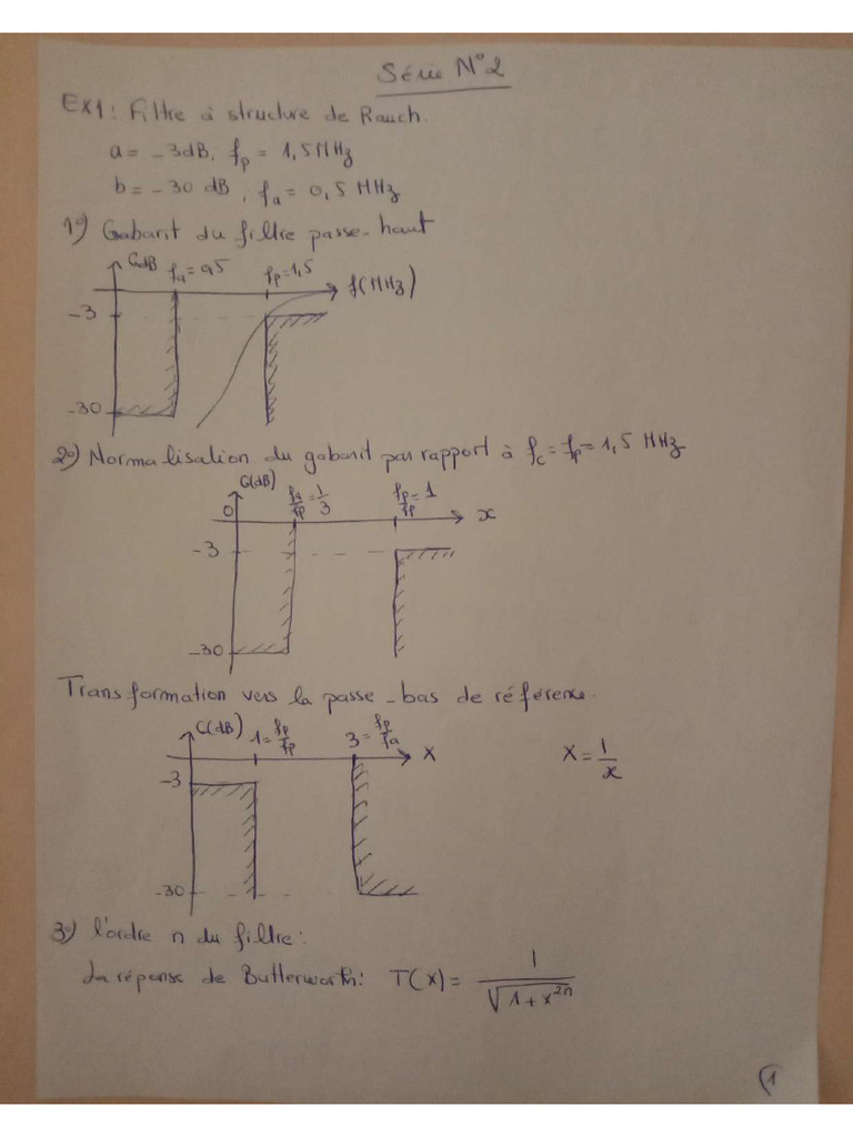 EA2 TD2 2022 Filtrage Analogique Correction | PDF