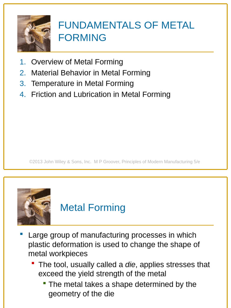 Fundamentals of Metal Forming Processes | PDF | Deformation (Engineering) | Strength Of Materials